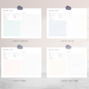 Printable Recipe Note Page | Digital Editable Recipe Card, Recipe ...