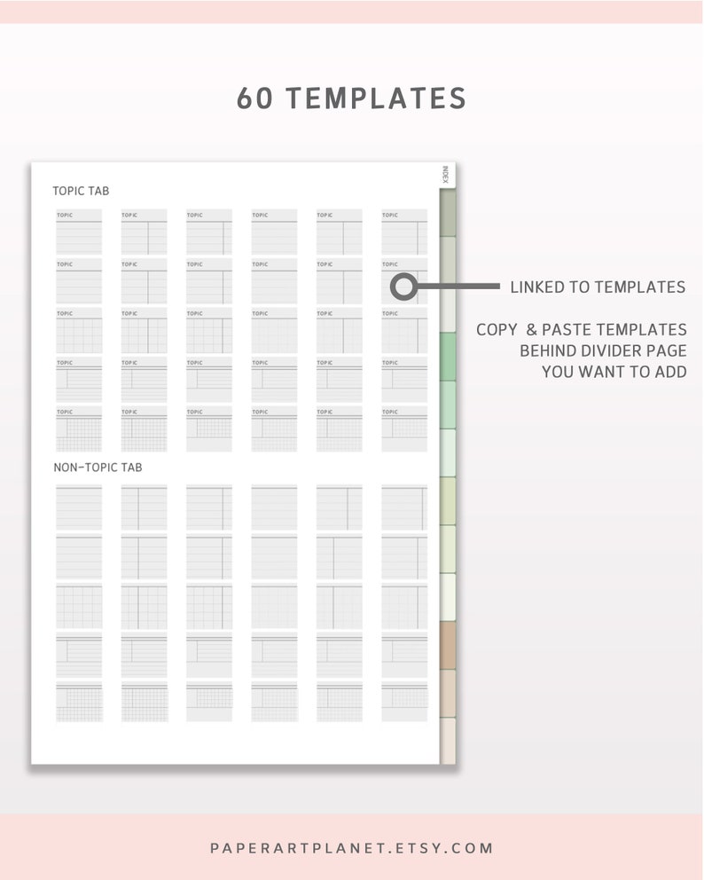 Digital Notebook, 12 Hyperlinked Tabs for Tablets, Goodnotes ...