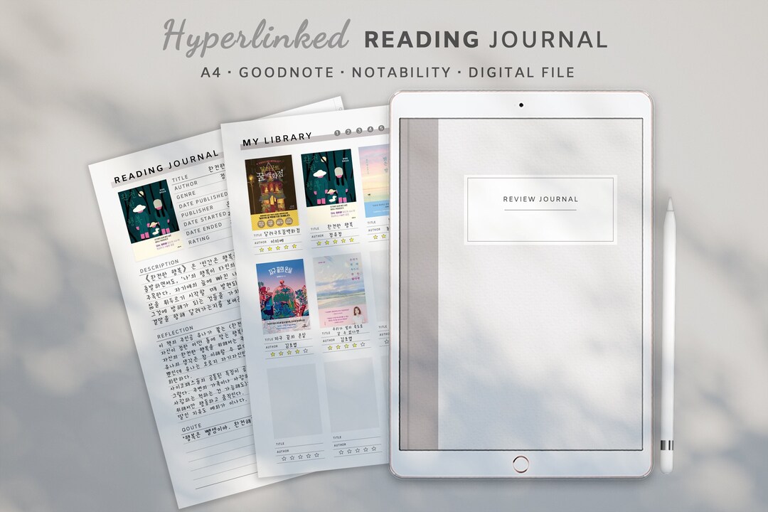 Hyperlinked Reading Journal Template: Book Log, Reading Challenge (digital Download) - Etsy