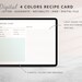 Printable Recipe Note Page | Digital Editable Recipe Card, Recipe ...