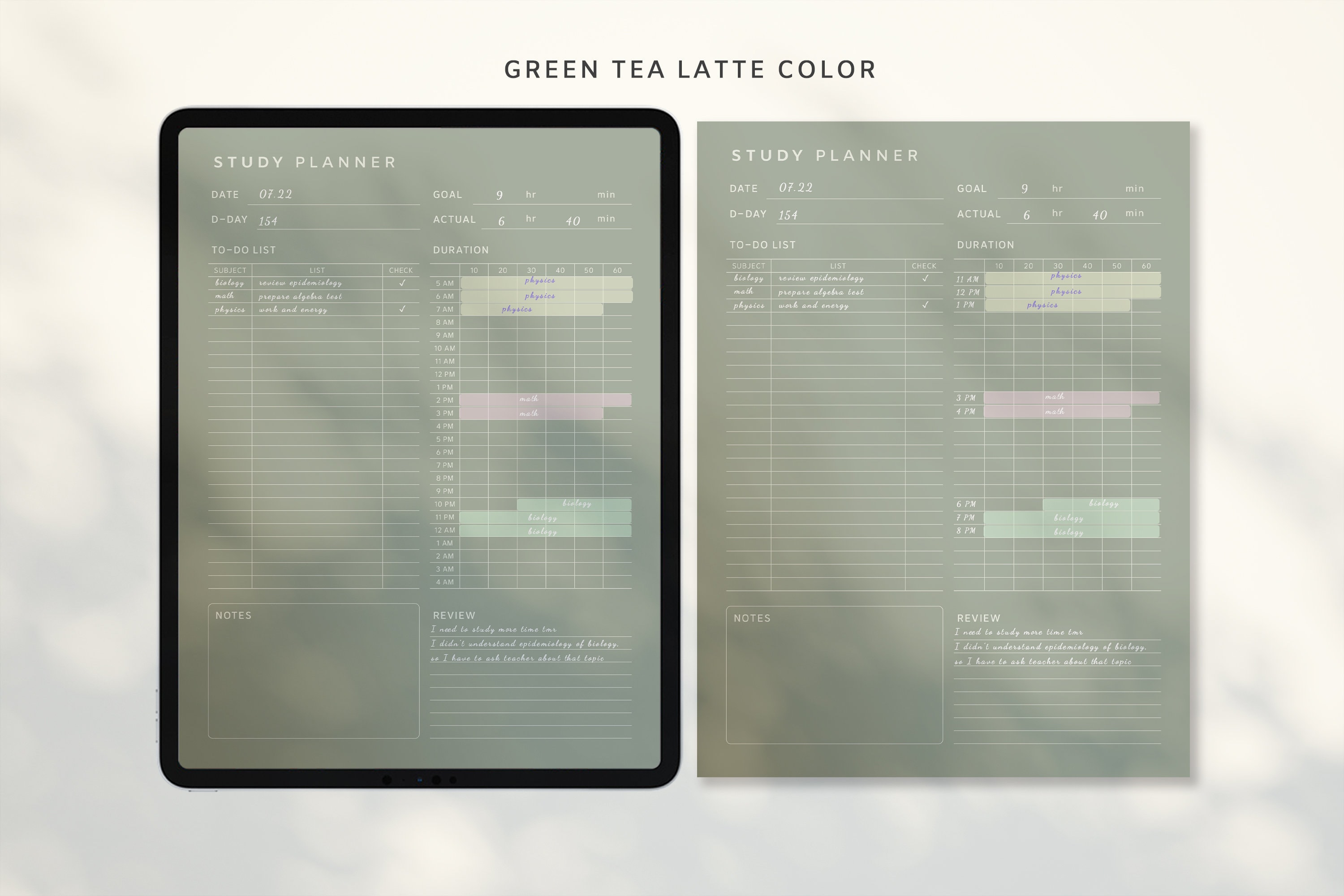 Digital Daily Student Planner | 10 Minute Study Tracker, Goal Organizer ...