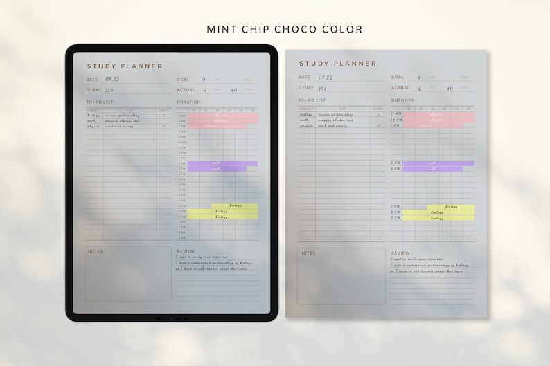 Digital Daily Student Planner | 10 Minute Study Tracker, Goal Organizer ...