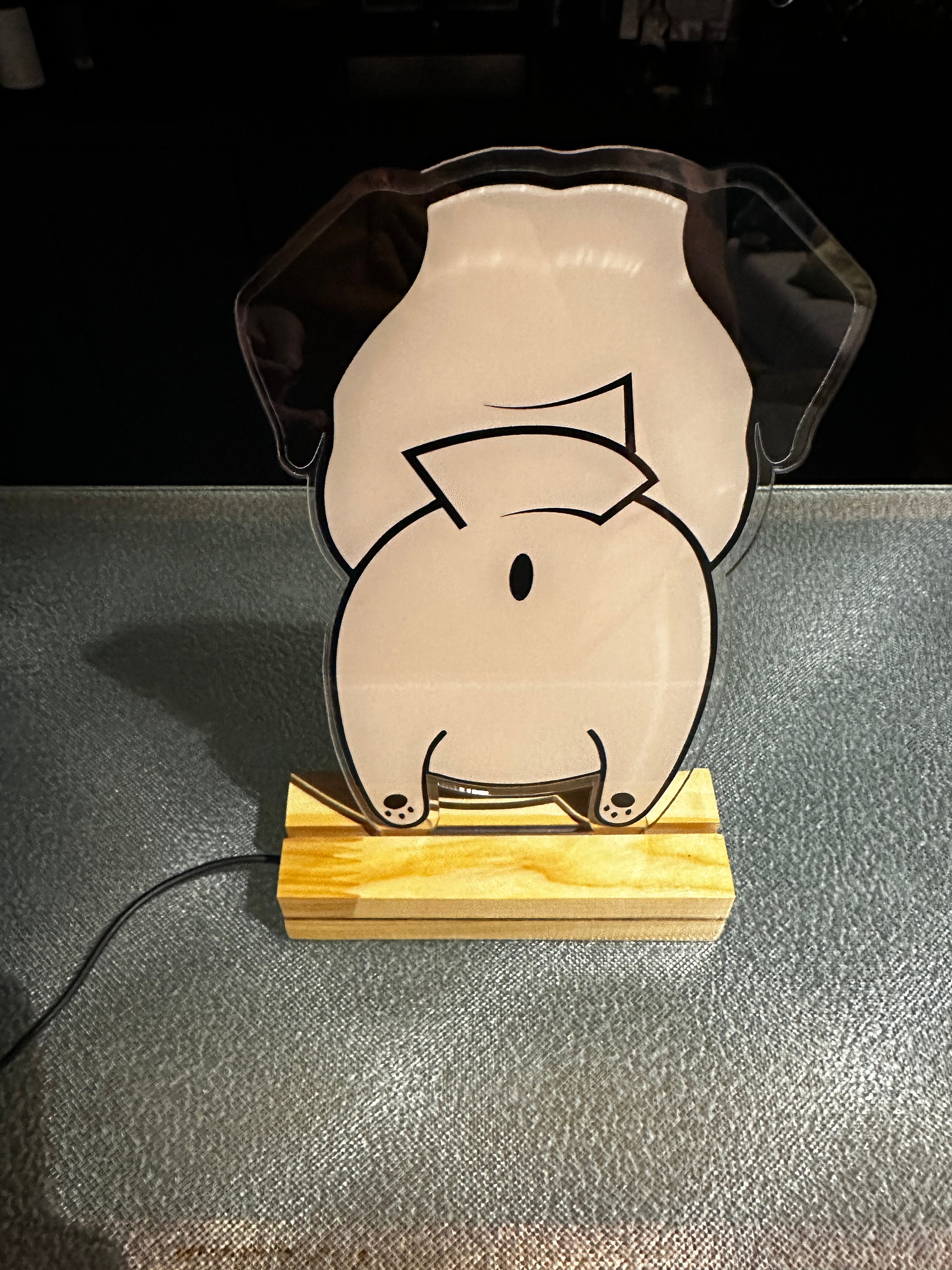 Pug Butt Night Light, Multi-color LED Light With Remote, Great Gift for ...