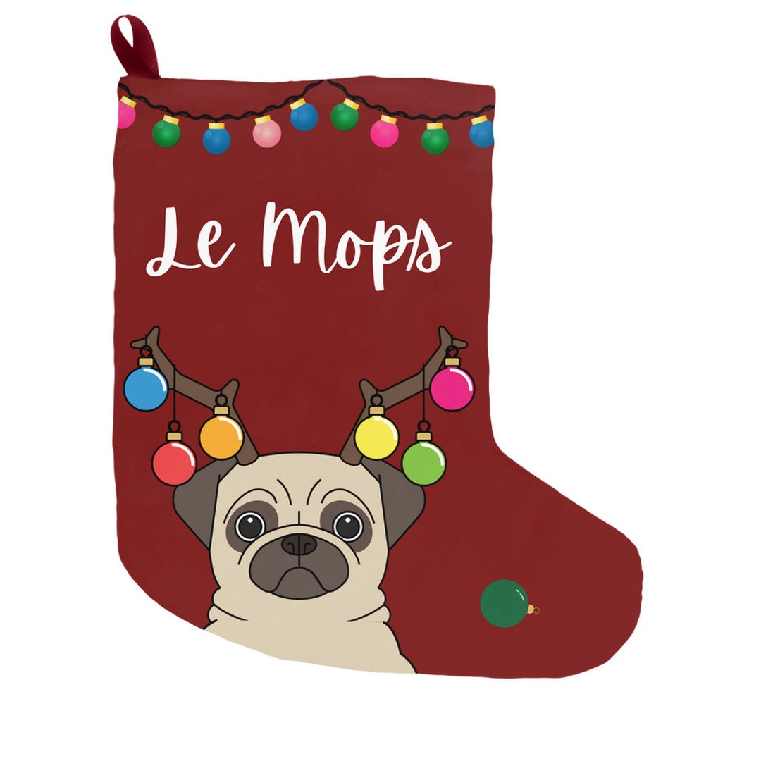 Pug Christmas Bulb Personalized Stocking Custom Name and - Etsy