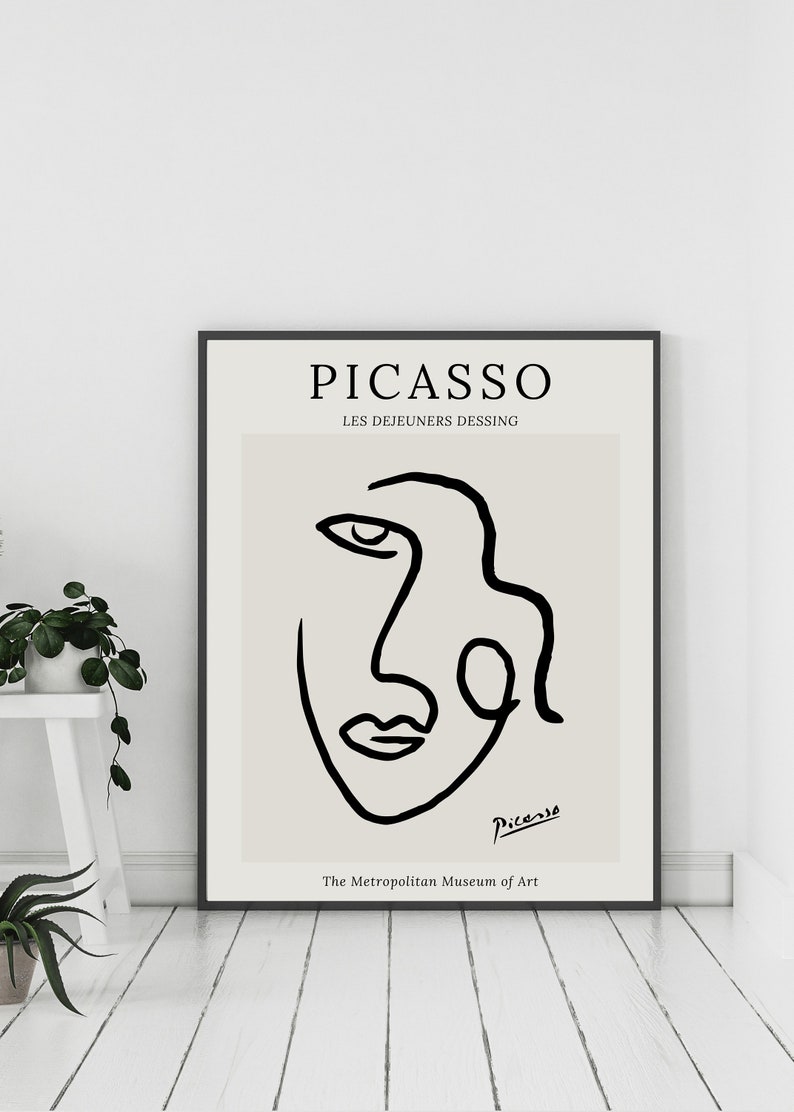 Picasso Poster Face Line Drawing Picasso Line Art One Line - Etsy