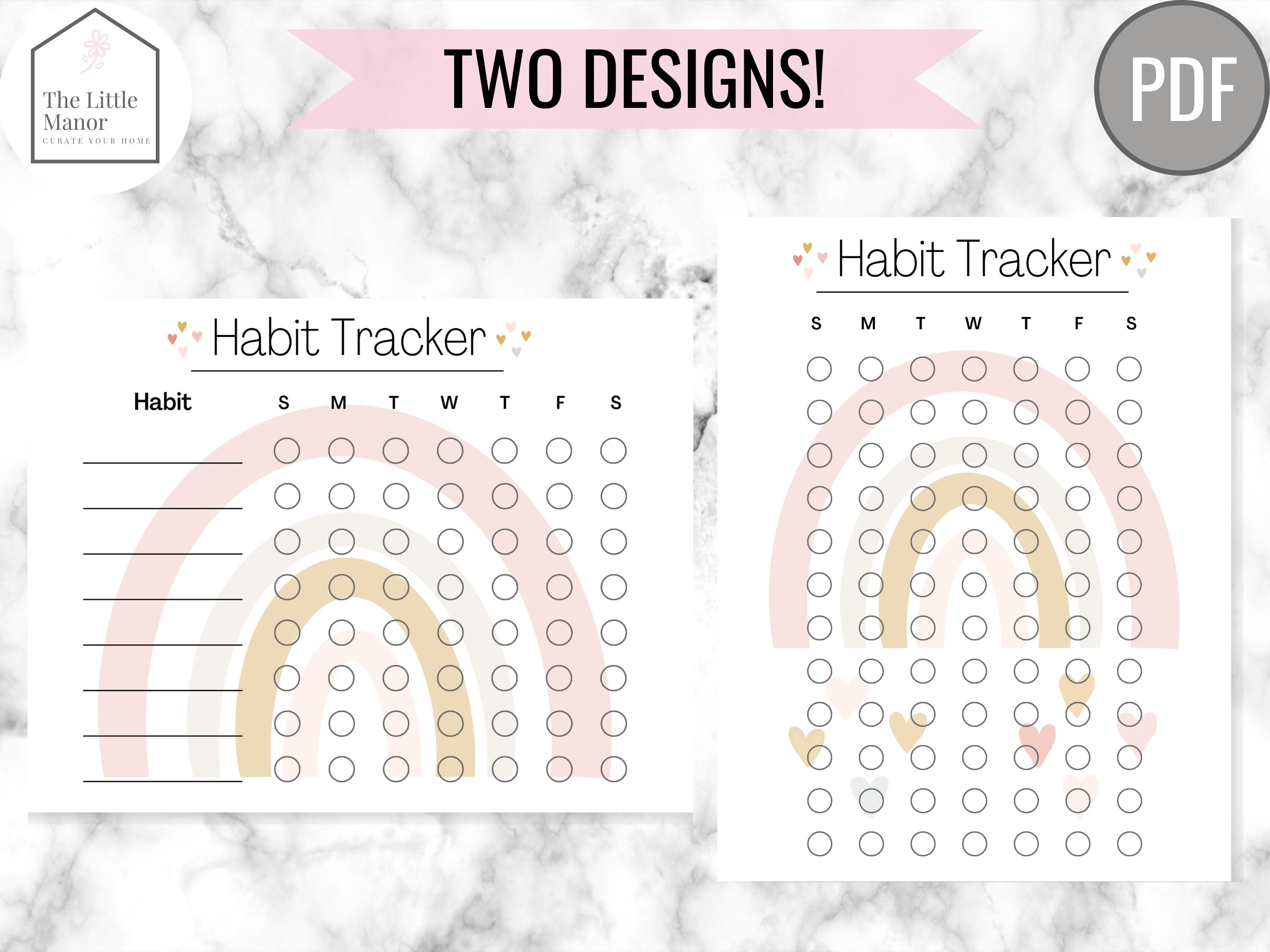 PRINTABLE Rainbow Habit Tracker TWO STYLES Vertical & - Etsy