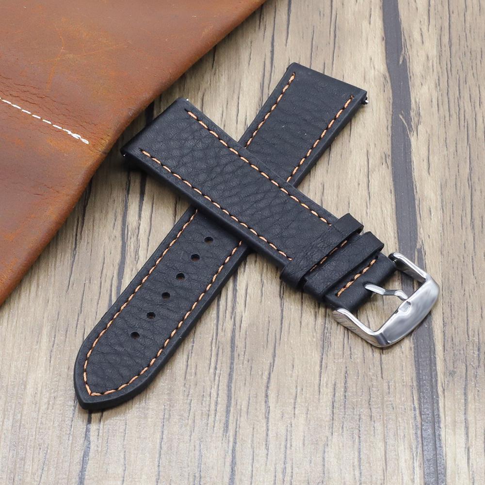 Genuine Leather Watch Strap Vintage Thick Two-piece Band 18mm 20mm 22mm ...
