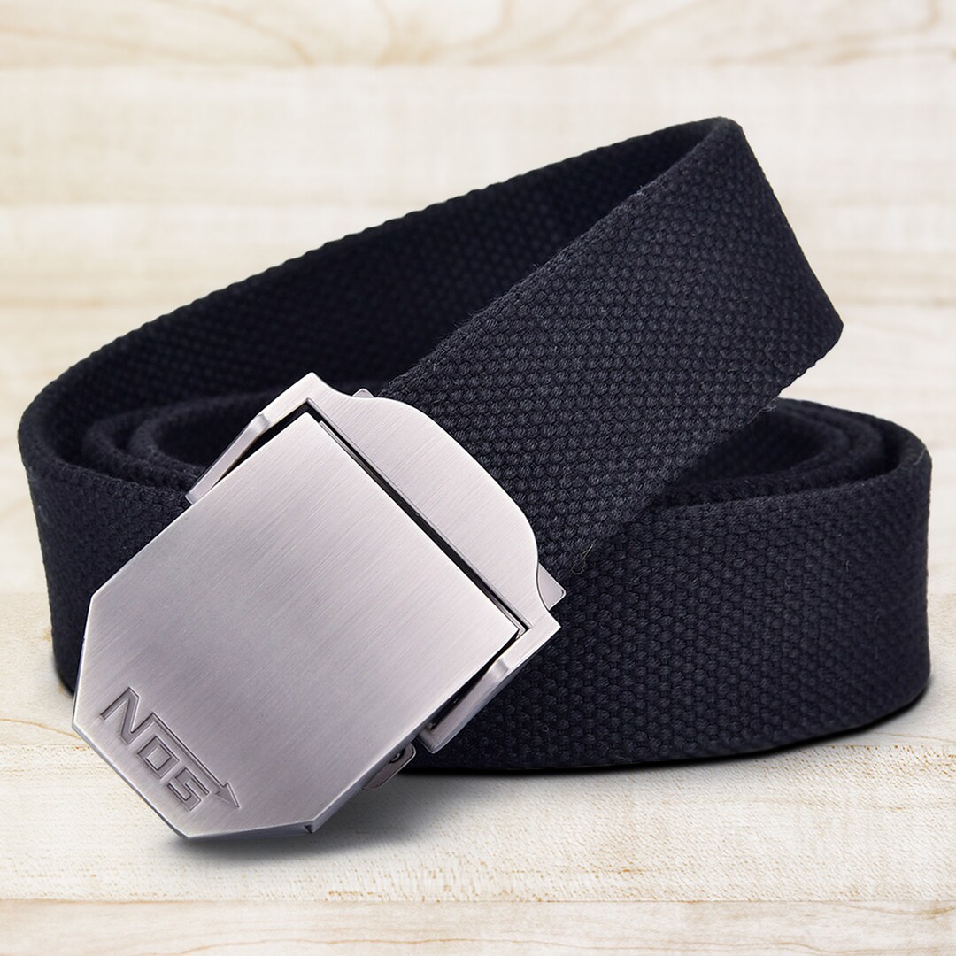 Mens Nylon Canvas Belt Adjustable Buckle Resizable Canvas Uniform Belt ...