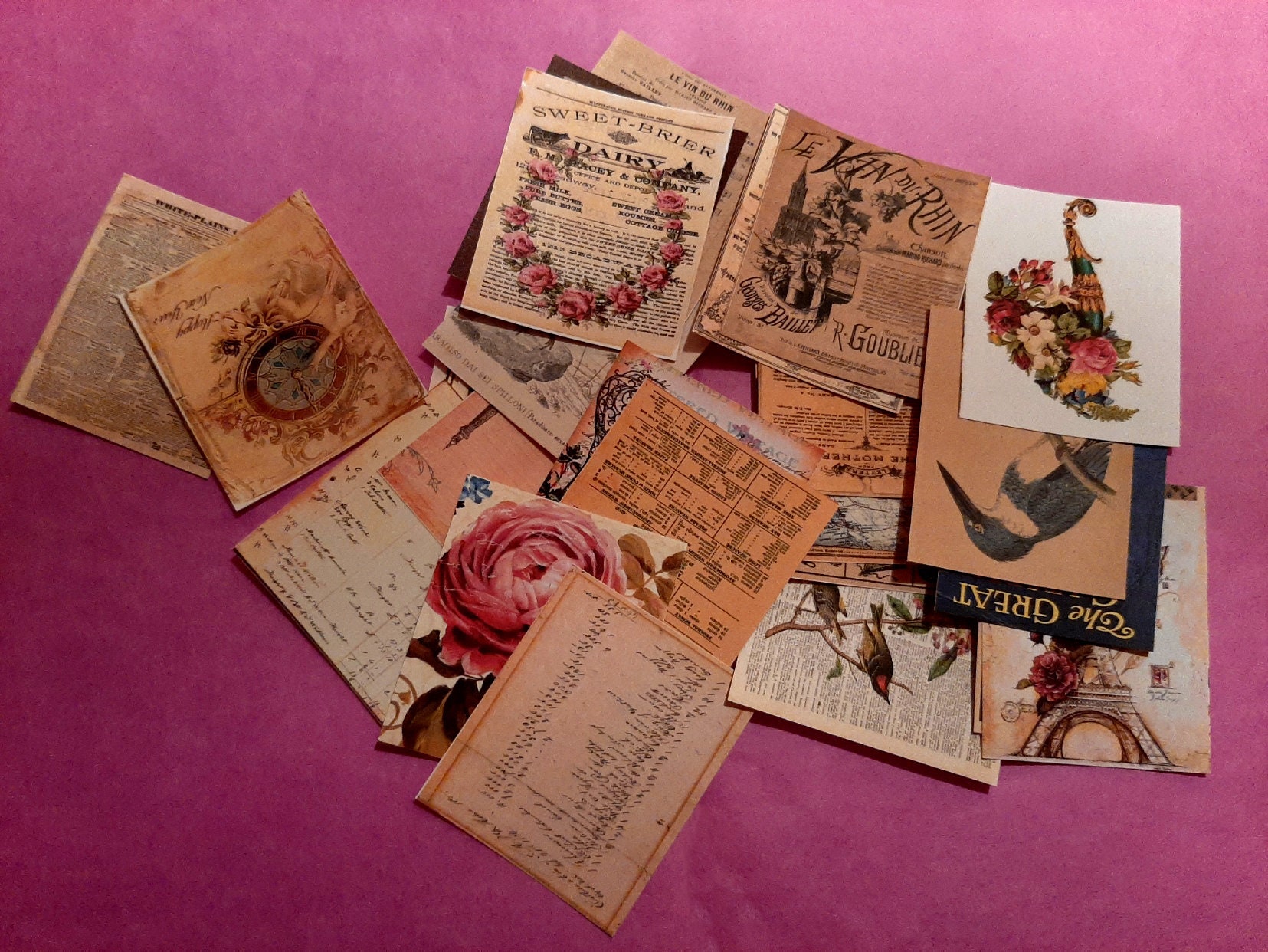 120 Vintage Paper Stickers for Scrapbooking, Journaling and Decorations ...