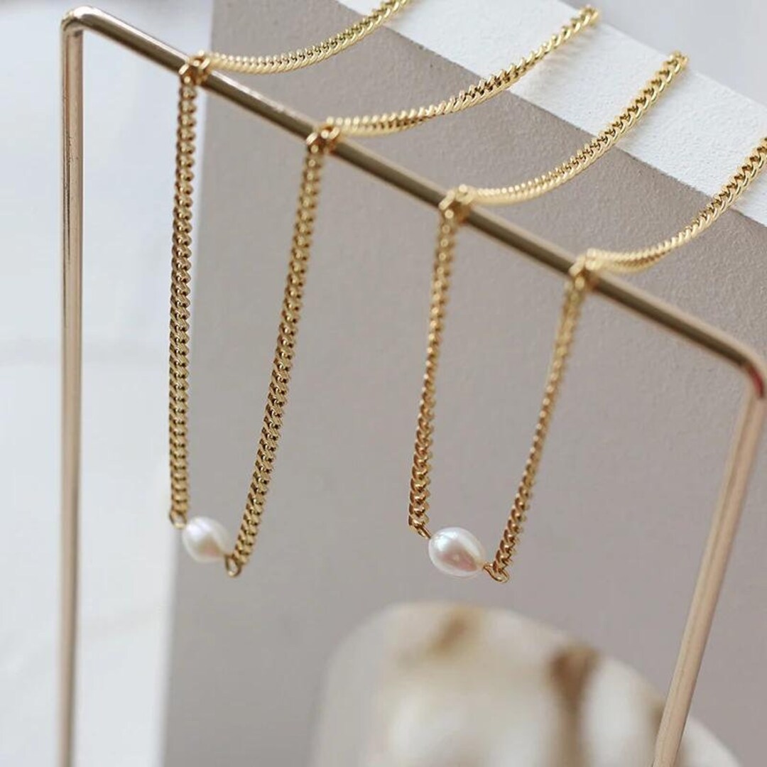 18K Gold Plated Pearl Choker Collar, Discreet Collar, Bdsm Collar Sub ...