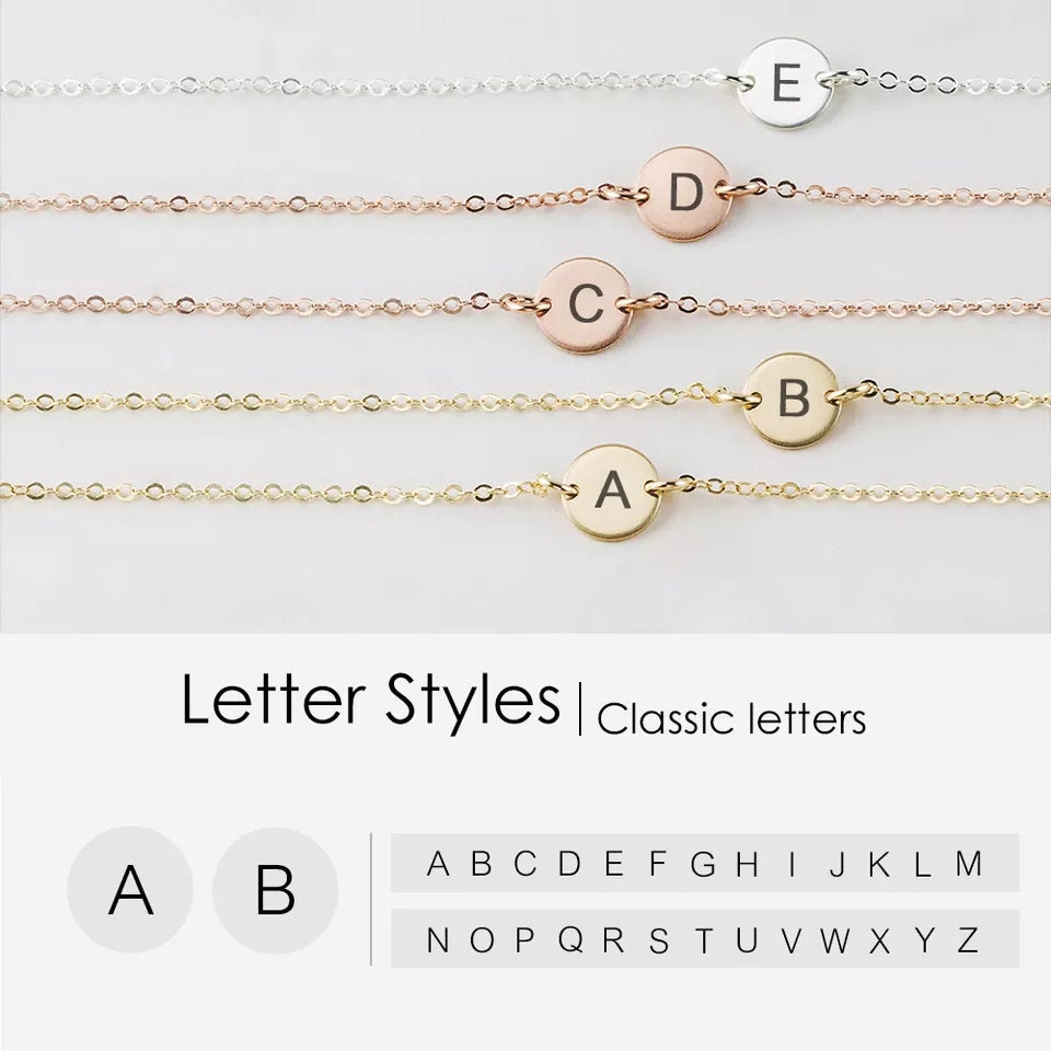 Day Collar Discreet Collar Choker Letter Necklace Initial - Etsy