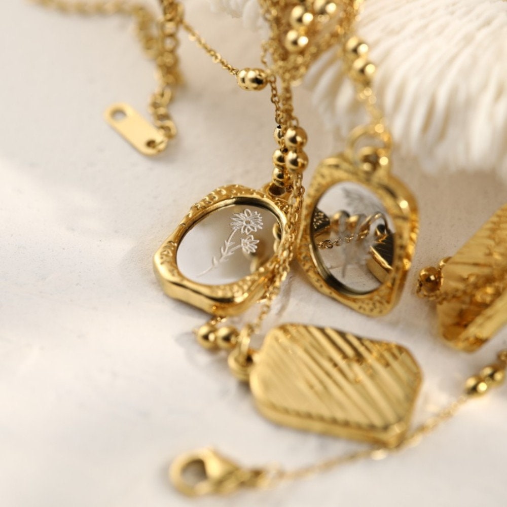 Birth Flower Necklace Birth Flower Jewelry Birth Month - Etsy