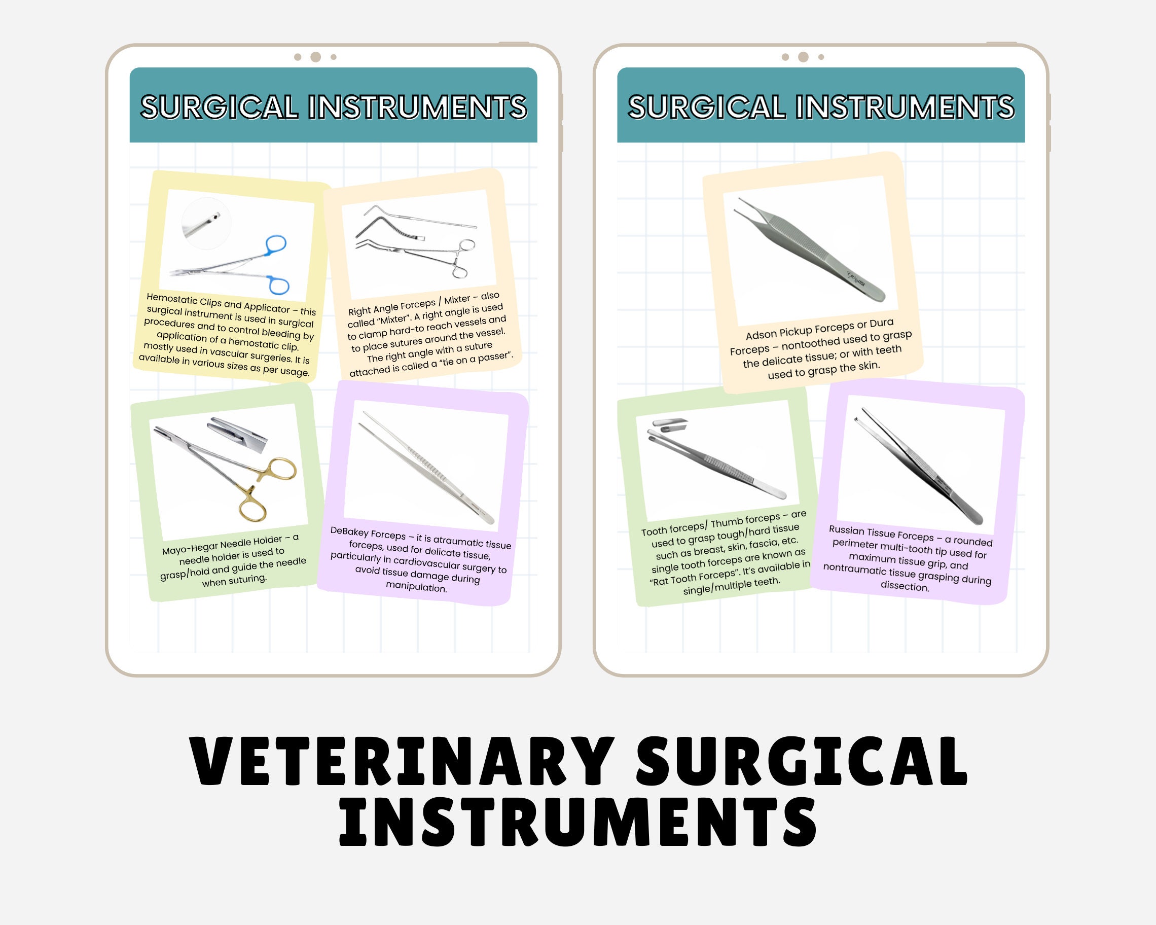 Vet Tech Surgical Instruments Guide: Cheat Sheet & Study (digital ...