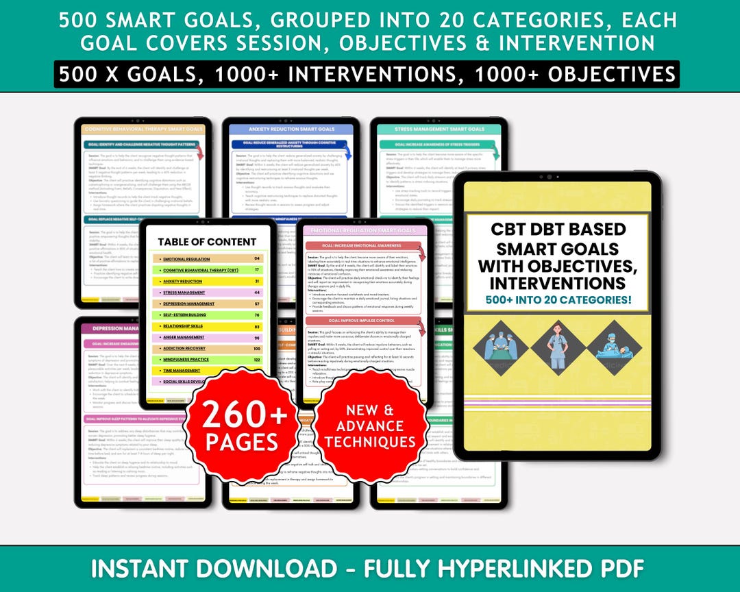 Therapy SMART Goals, Objectives & Interventions Bundle (digital ...