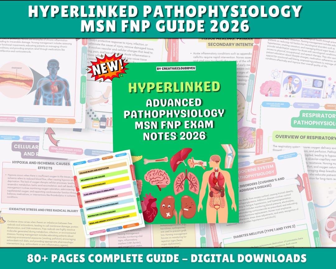 Advanced Pathophysiology MSN FNP Exam Notes All Exams - 15+ Categories ...