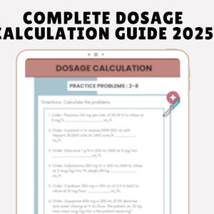 Dosage Calculation Study Guide: Nursing School Notes (PDF & PNG) - Etsy