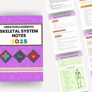 Skeletal System Notes 2025 Edition, 80+ Pages, Intro to Skeletal System ...
