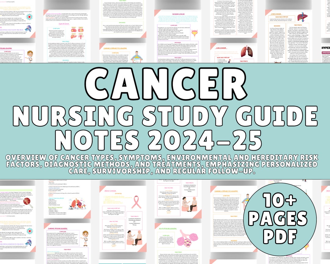 Cancer Study Guide, Nursing Study Guide, Oncology Nursing Notes ...