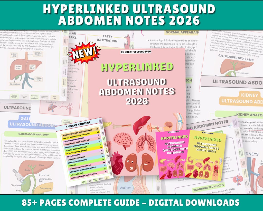 Ultrasound Abdomen Study Notes Bundle: Sonography Student Guide ...