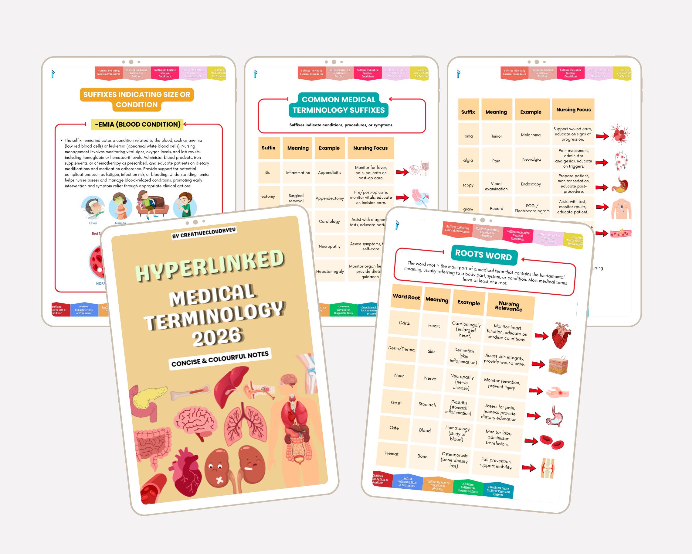 Medical Terminology Study Guide, Prefixes, Suffixes, Abbreviations, EMS ...