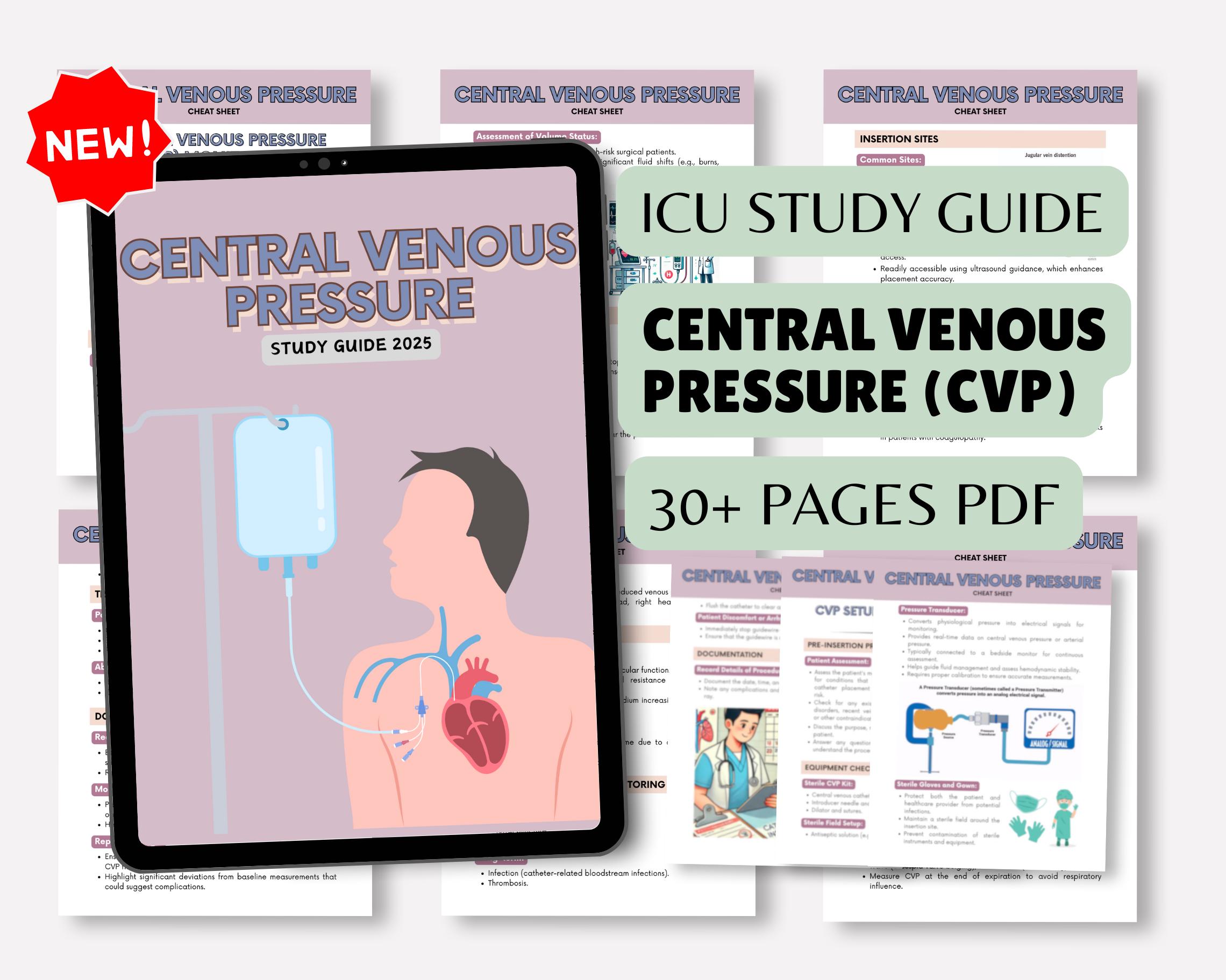 CVP Cheat Sheet, CVICU Nurse Notes, Central Venous Pressure Cheat Sheet ...