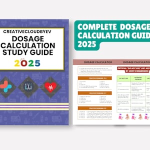 Dosage Calculation Study Guide: Nursing School Notes (PDF & PNG) - Etsy