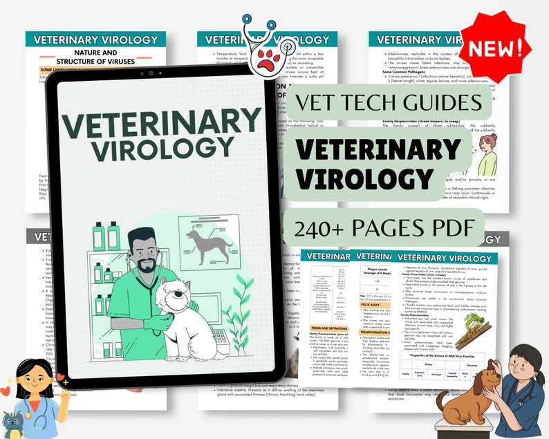 BEST SELLING 240 Pages Vet Tech Notes, Vet Med Study Guide, VTNE Prep ...