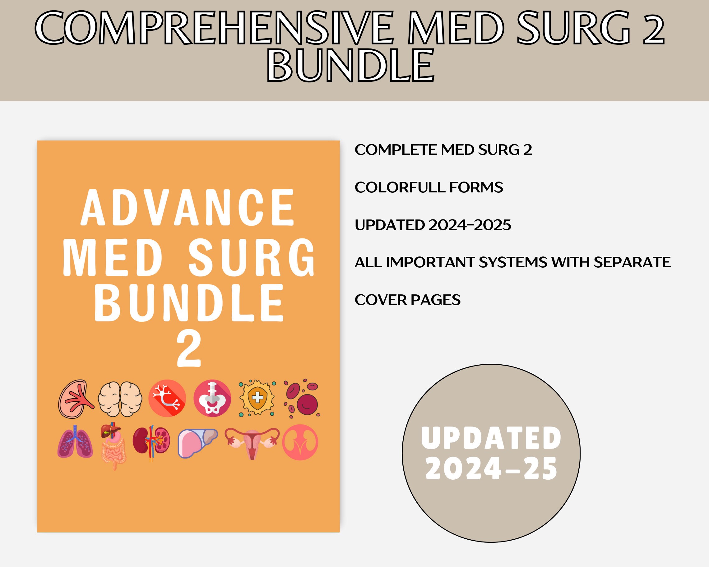 Med-surg II Study Bundle 2024, Nursing Study Guide, Med Surg Notes ...