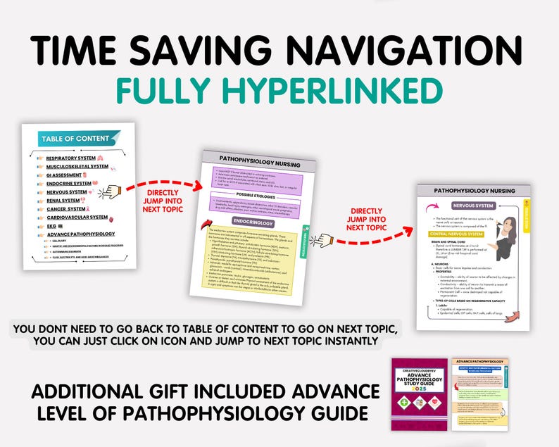 Pathophysiology Study Guide Bundle 200+ Pages Hyperlinked, Advance ...