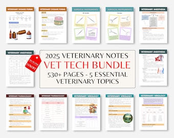 Veterinary Surgery Bundle, Vet Tech Notes, VTNE Prep - Etsy