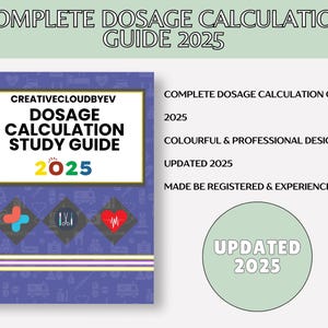 Dosage Calculation Study Guide: Nursing School Notes (PDF & PNG) - Etsy
