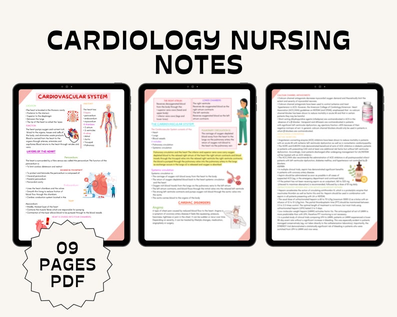 Cardiac Nursing Study Guide Cardiac Disorders Nursing Bundle Cardiology ...