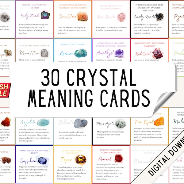 Crystal Meaning Cheat Sheet - Etsy UK