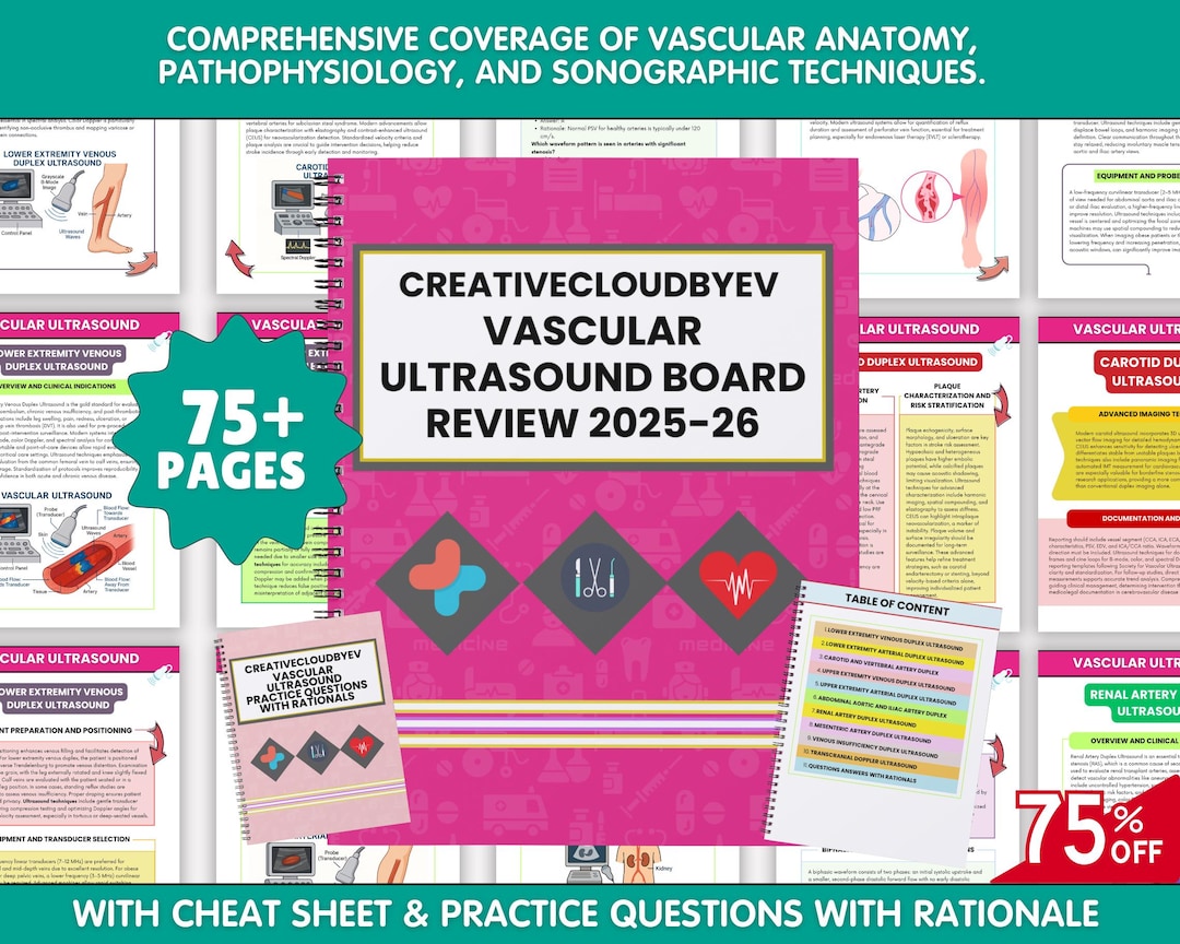 Vascular Ultrasound RVT Exam Study Guide: Sonographer Review (digital ...