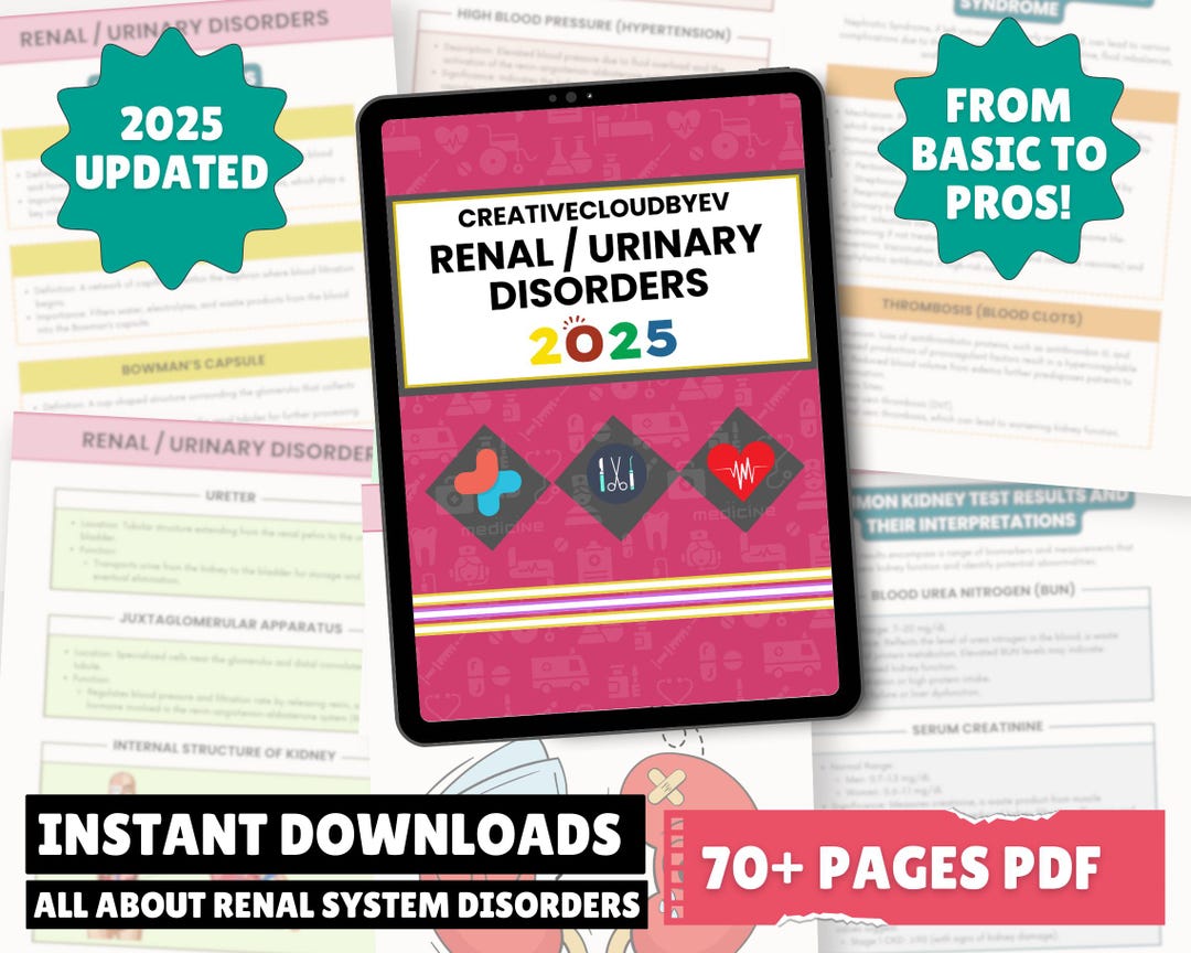 Renal System Urinary Disorder Nursing Study Guide, Perfect for Nursing ...