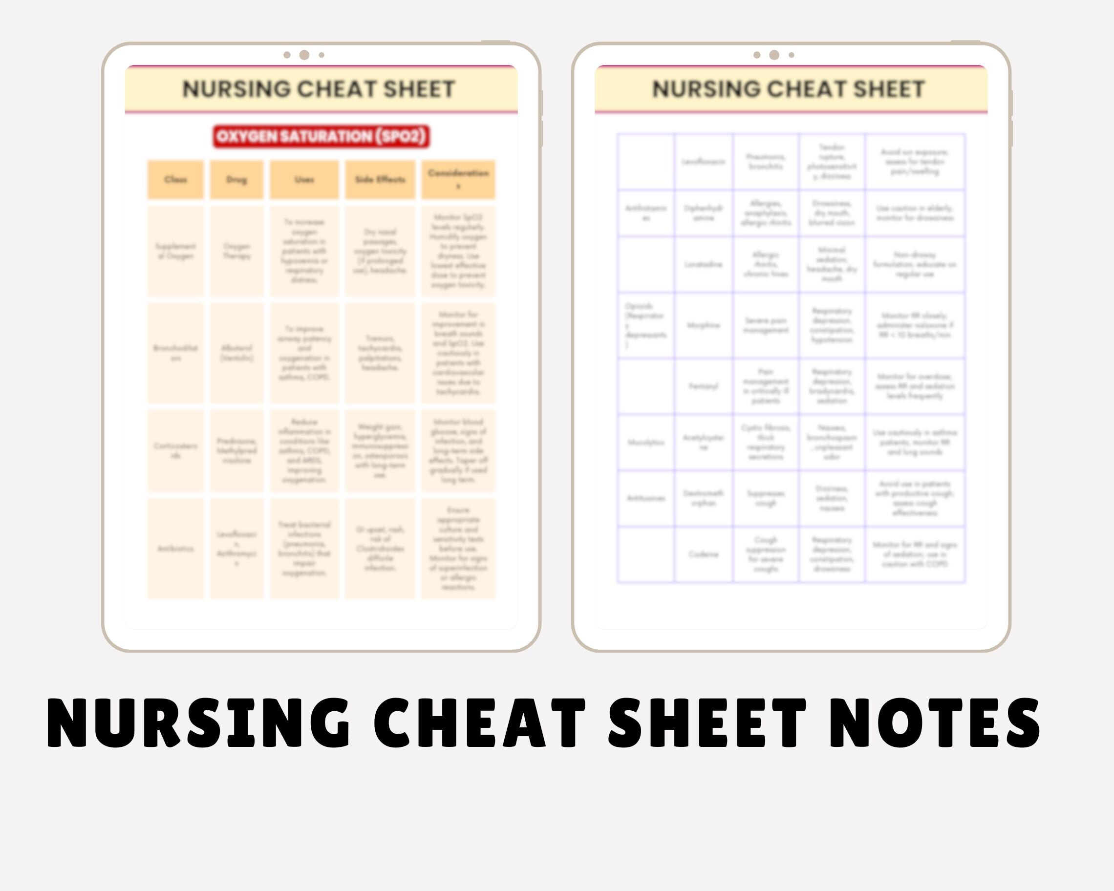 Nursing Cheat Sheet Bundle: Study Guide, Medication, Lab Values ...