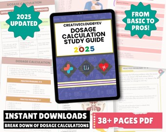 Dosage Calculation Study Guide - Etsy