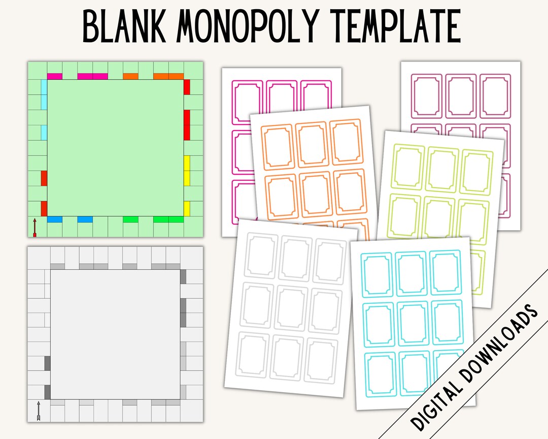 Monopoly Template Monopoly Board Game Fun Board Game Custom Monopoly ...
