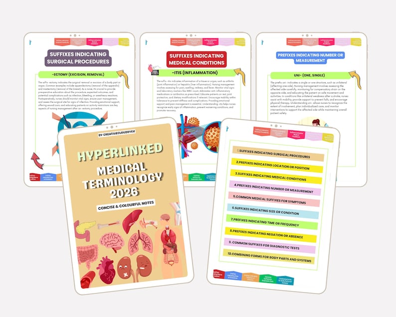 Medical Terminology Study Guide, Prefixes, Suffixes, Abbreviations, EMS ...