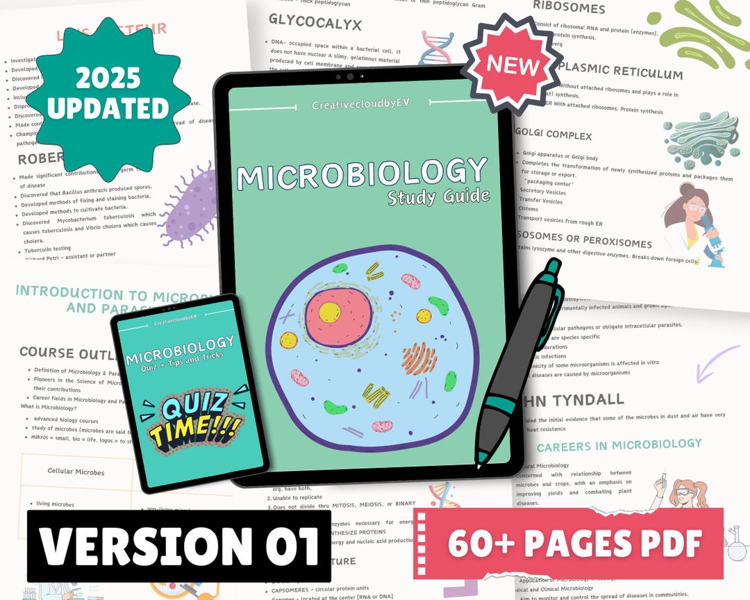 VERSION 1 Complete Microbiology Masterclass Cheat Sheet Notes Perfect ...