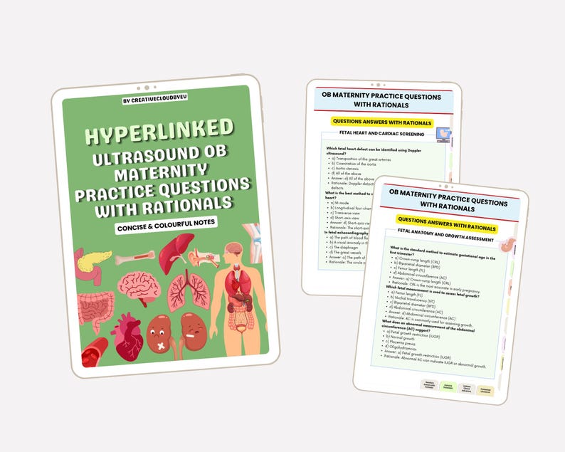 OB-GYN Ultrasound Study Notes: Sonography Student Guide, Hyperlinked ...