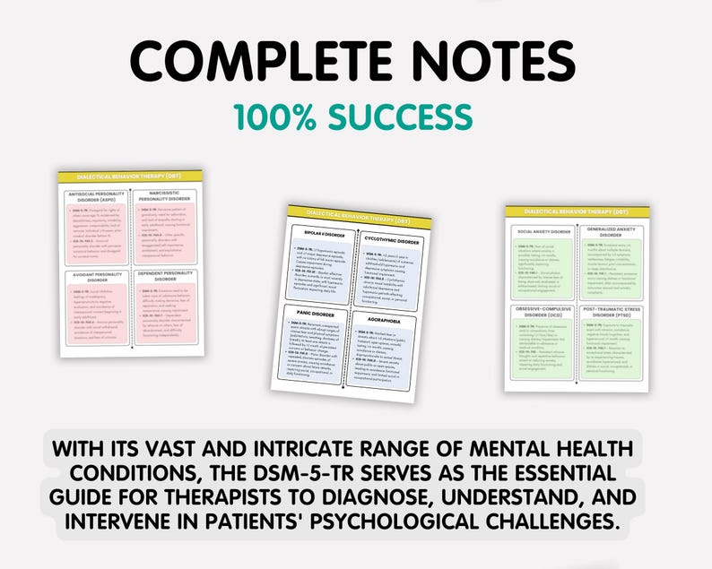 DSM-5-TR Cheat Sheet, Therapist Mental Health Guide (digital Download ...
