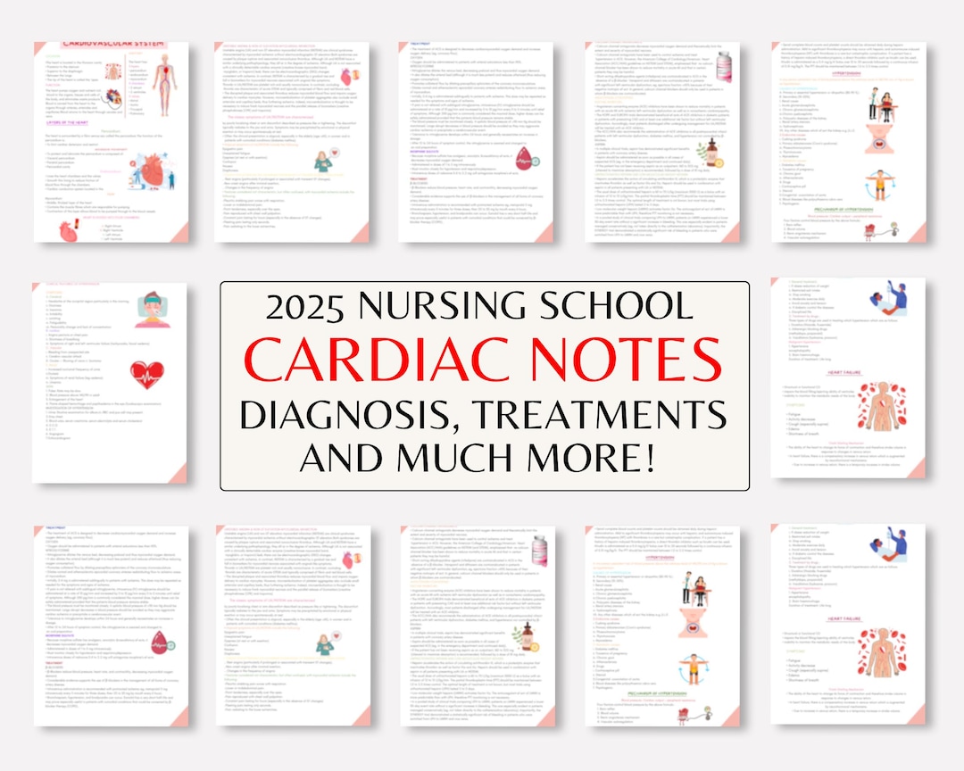 Cardiac Nursing Study Guide Cardiac Disorders Nursing Bundle Cardiology ...