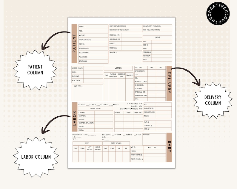 Labor and Delivery Report Sheet for Nurses (PDF & PNG) - Etsy