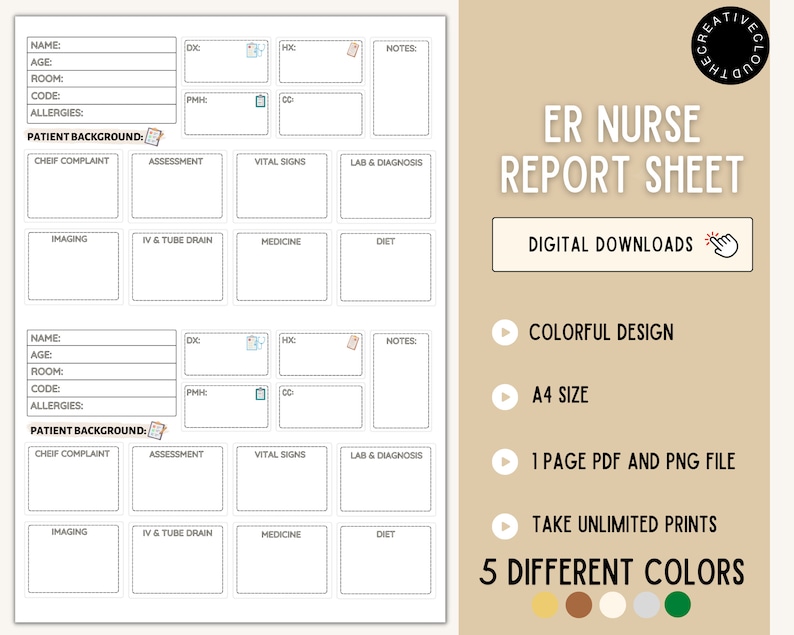 ER Nurse Report Sheet - ER Nurse Report - ER Report Sheet - Er Nurse ...