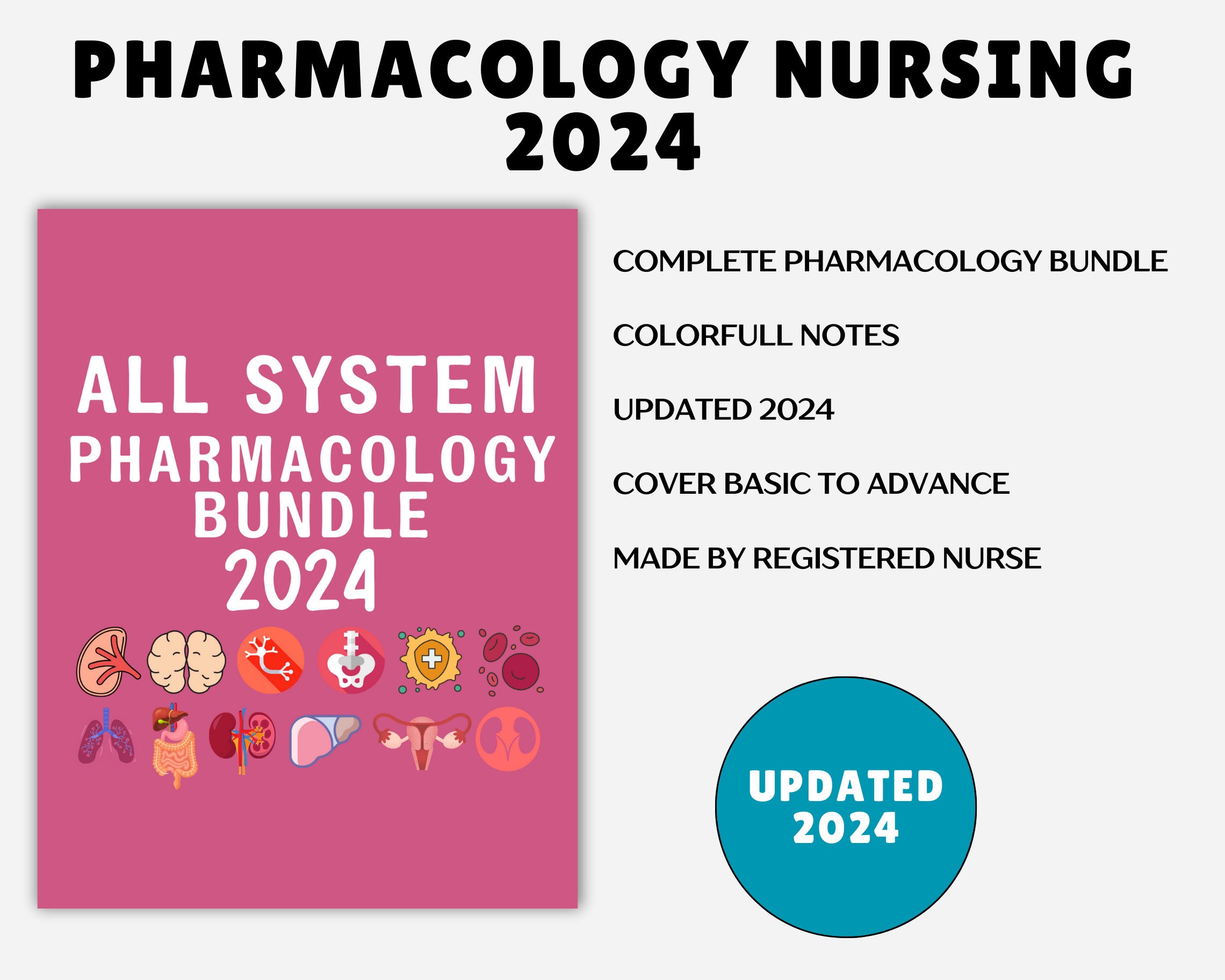 Pharmacology Study Guide Bundle 2024, Pharmacology Notes, Nursing Study ...