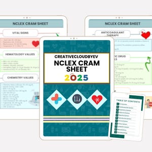 NCLEX Cram Sheet: Nursing Study Guide (digital Download) - Etsy