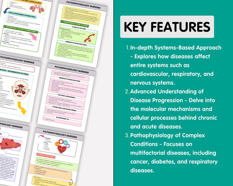 Pathophysiology Study Guide Bundle 200+ Pages Hyperlinked, Advance ...