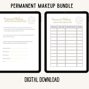Editable Permanent Makeup Bundle Esthetician Forms Microblading Forms ...
