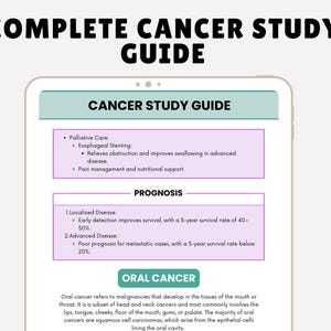 Cancer Study Guide, Nursing Study Guide, Oncology Nursing Notes ...